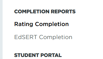 Rating Completion Report