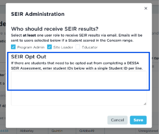 Managing DESSA SEIR Settings: Site Level Activation, Student Opt Out ...